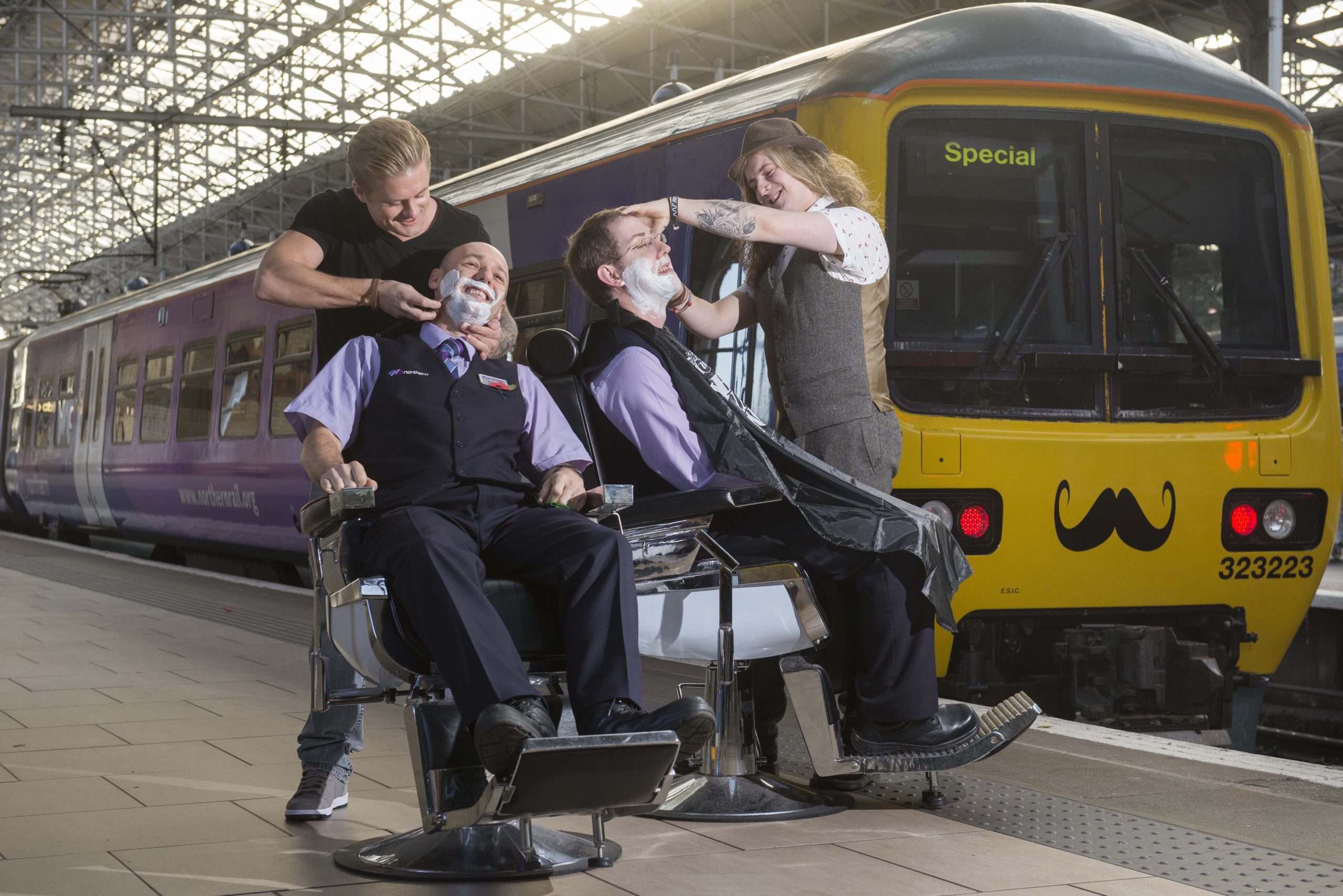 All aboard the Mo train! Manchester locomotives chug into town with ...