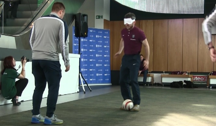 'Inspirational': Blind England footballers woo Manchester fans ahead of ...