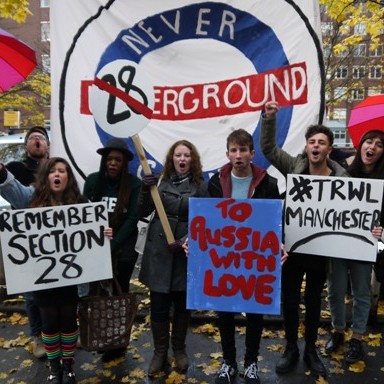 ‘Two, four, six, eight, remember Section 28!’ March at Manchester's gay ...