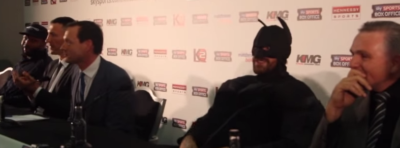 Batman gets Fury-ous: 'Gypsy King' crashes Klitschko conference as Dark ...