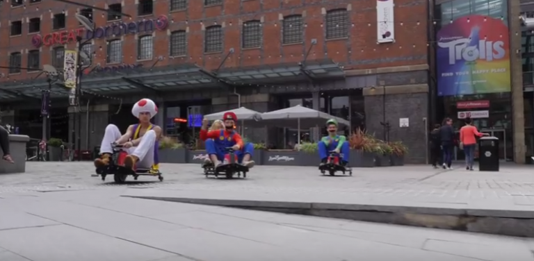 WATCH: Real-life Mario Kart takes to streets of Manchester ahead of ...