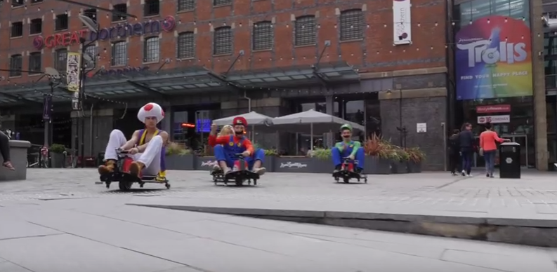WATCH: Real-life Mario Kart takes to streets of Manchester ahead of ...