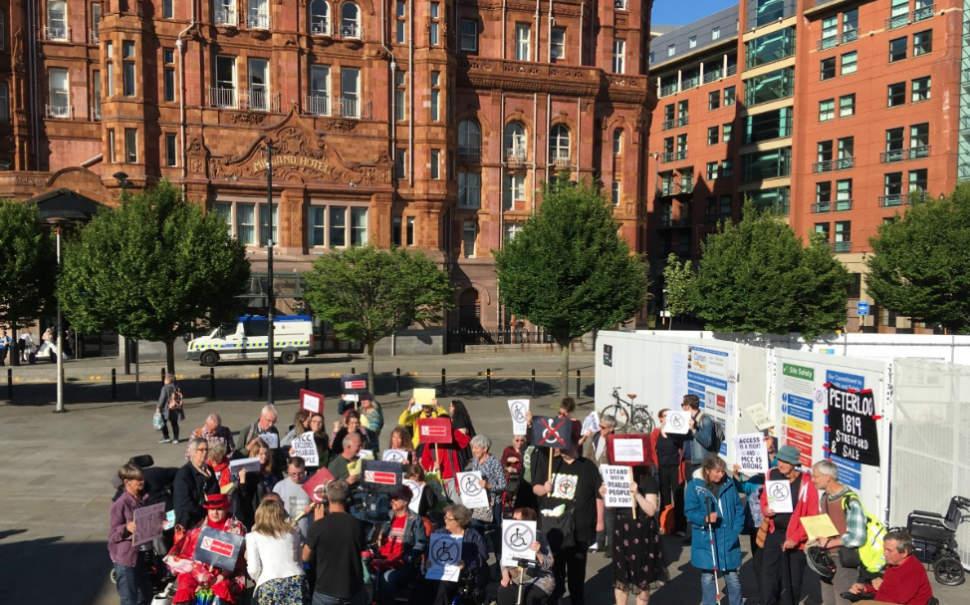 Equality for everybody? Disability activists protest against Peterloo ...