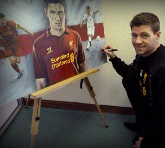 Steven Gerrard painting signed by legend to be auctioned off for ...