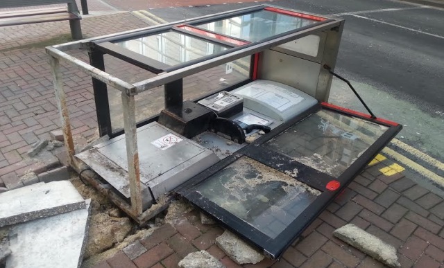 Pictures: Ferocious winds batter Manchester – ripping a TELEPHONE BOX ...