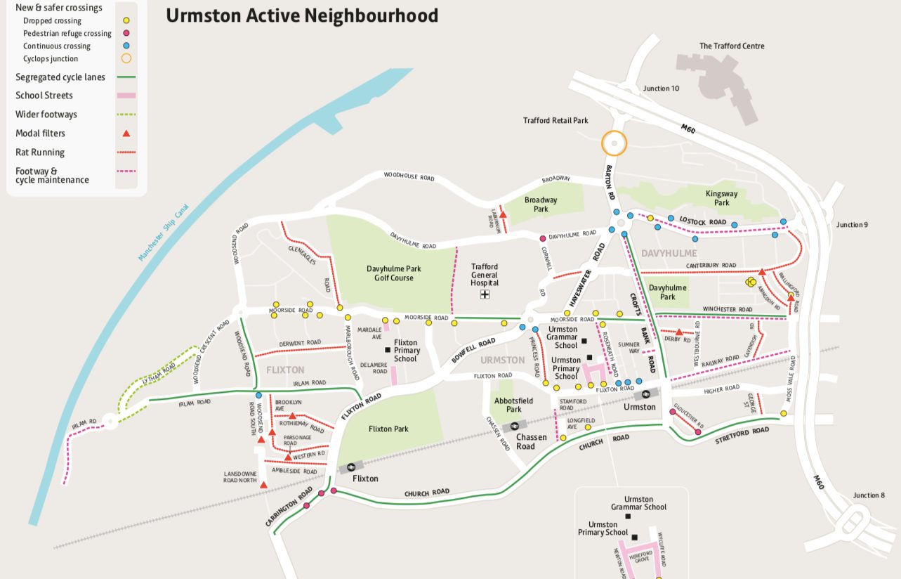 Walking and cycling scheme launches to make Urmston safer - Mancunian ...