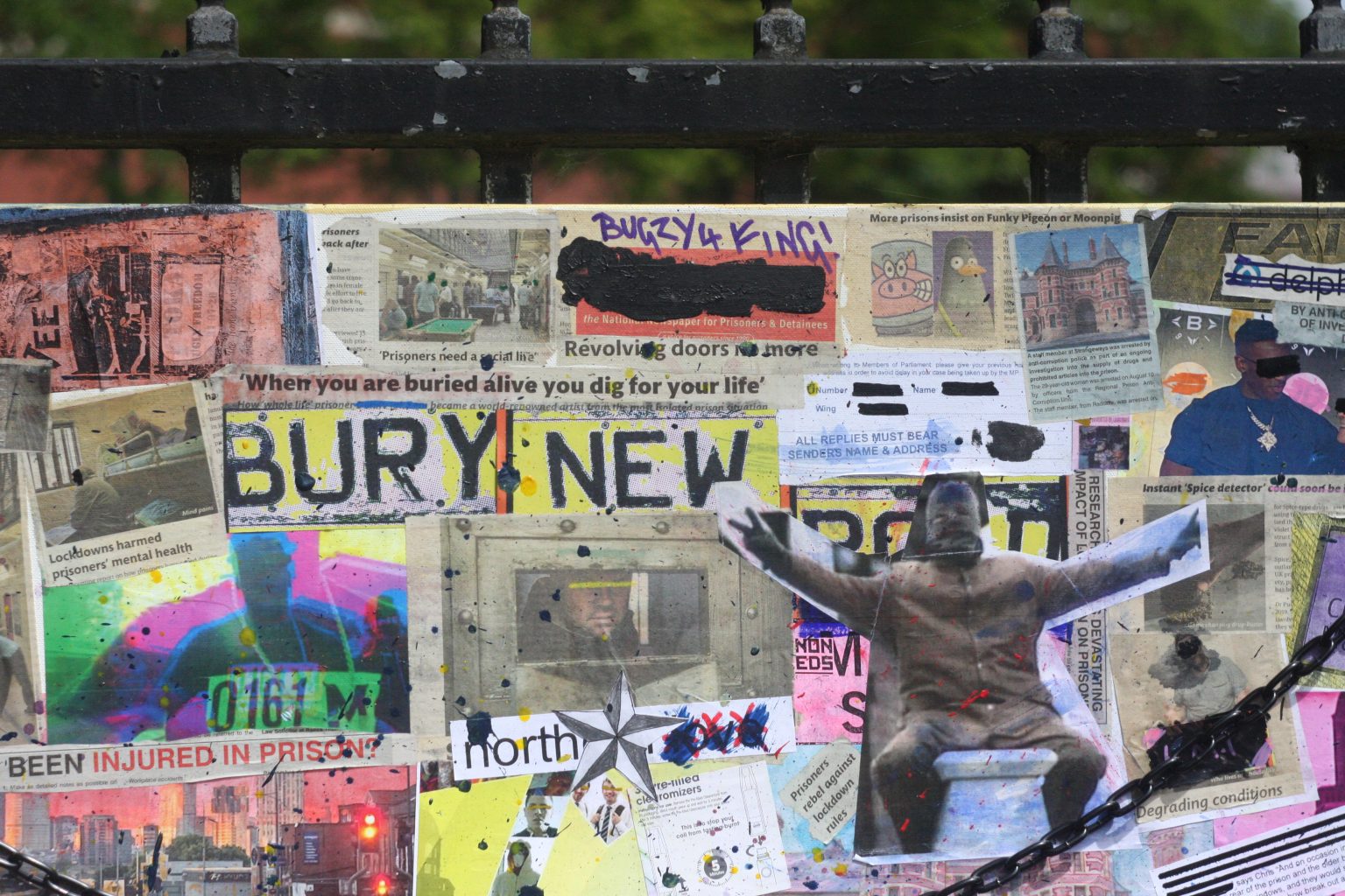 'Made in Strangeways': The prisoners' art chained to the railings of ...