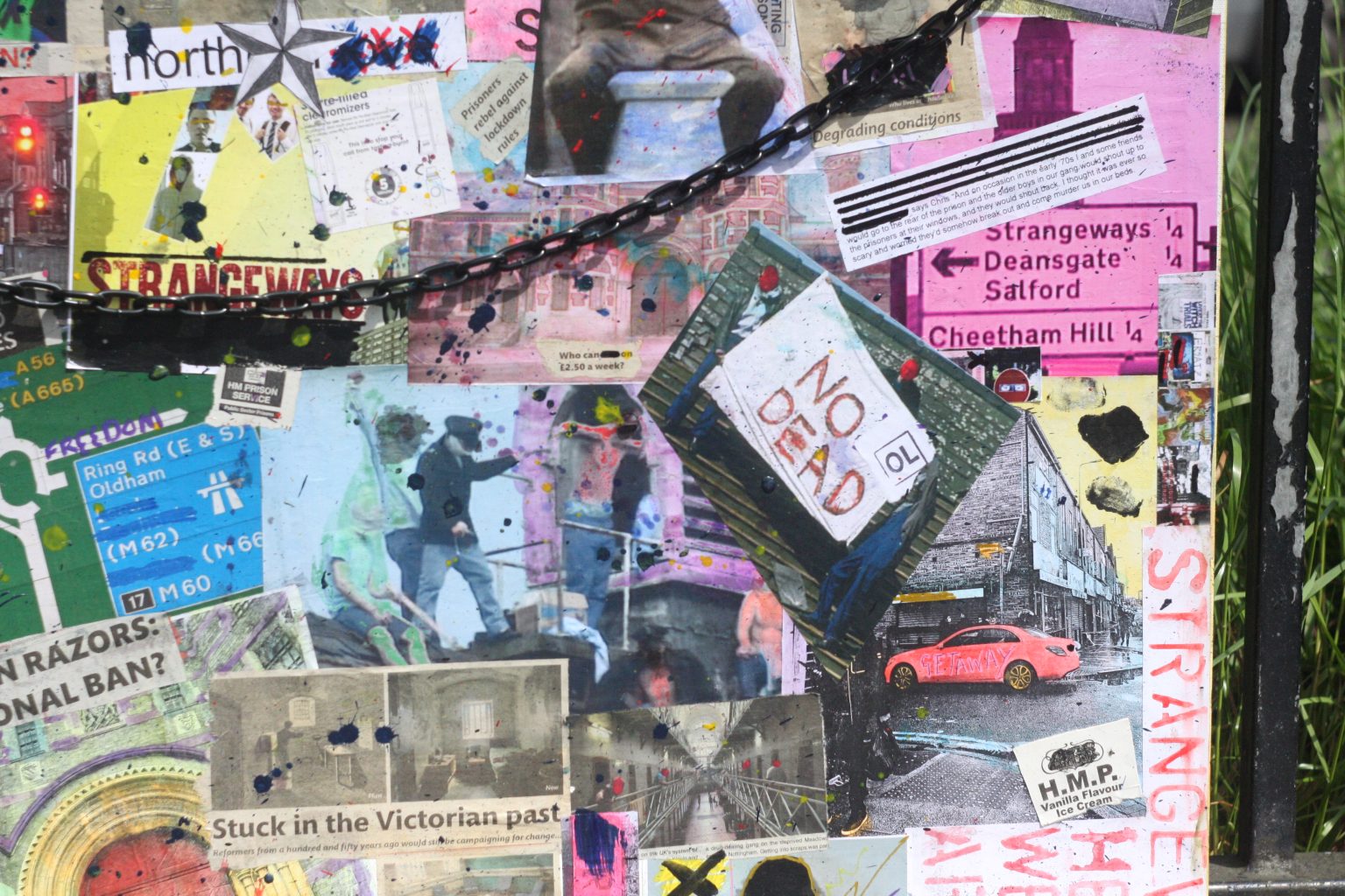 'Made in Strangeways': The prisoners' art chained to the railings of ...