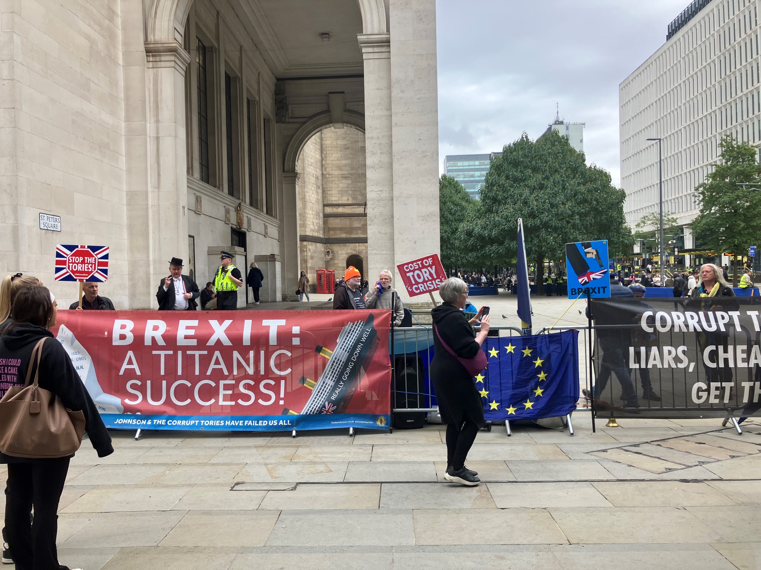 Conservative Party Conference protestors have their say on free speech ...