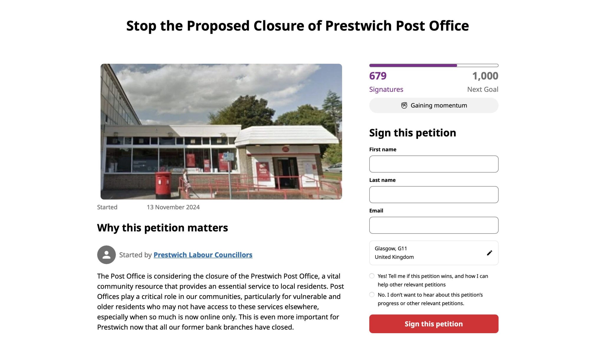 Petition launched to save Prestwich Post Office from closure ...